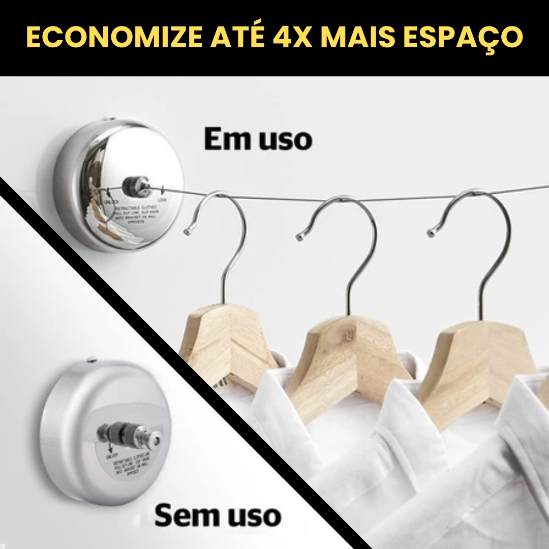 Varal Retrátil em Aço Inox Ultra Resistente 2.9MH – Ideal Golden